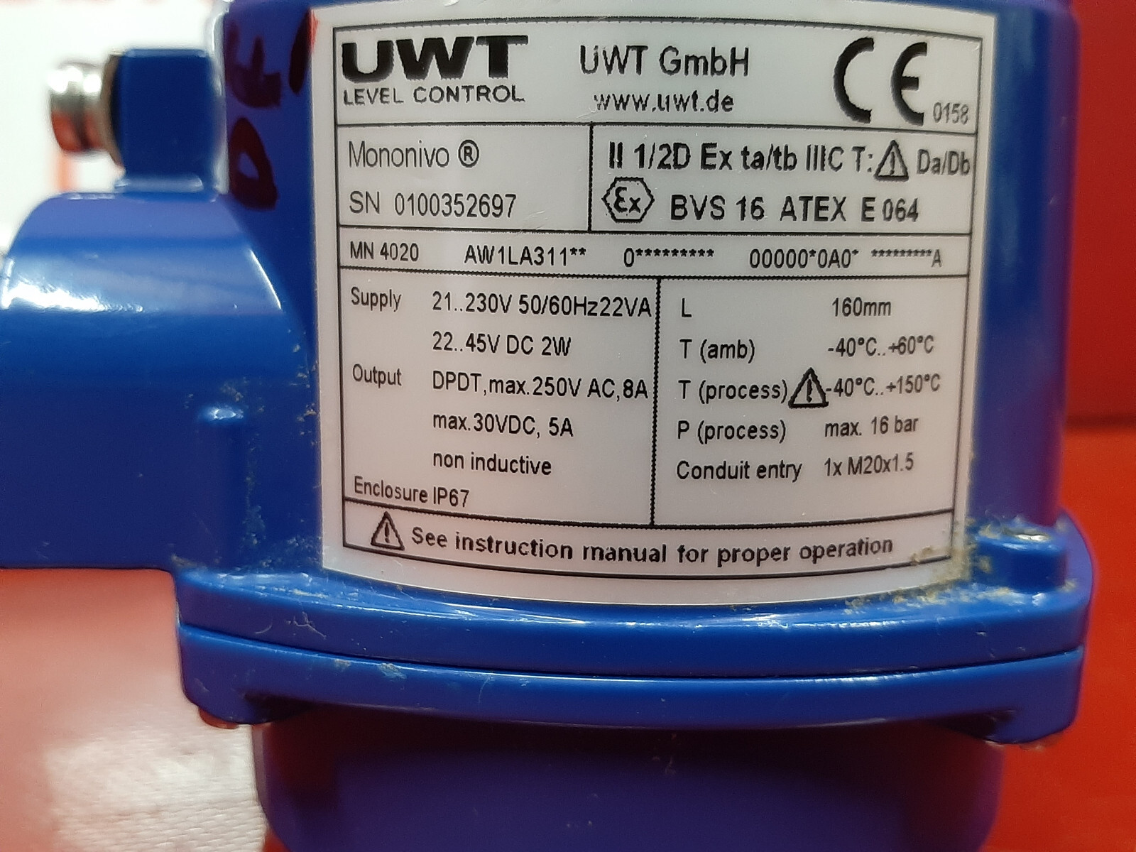 UWT LEVEL CONTROL Mononivo MN 4020 AW1LA311 | eBay.de