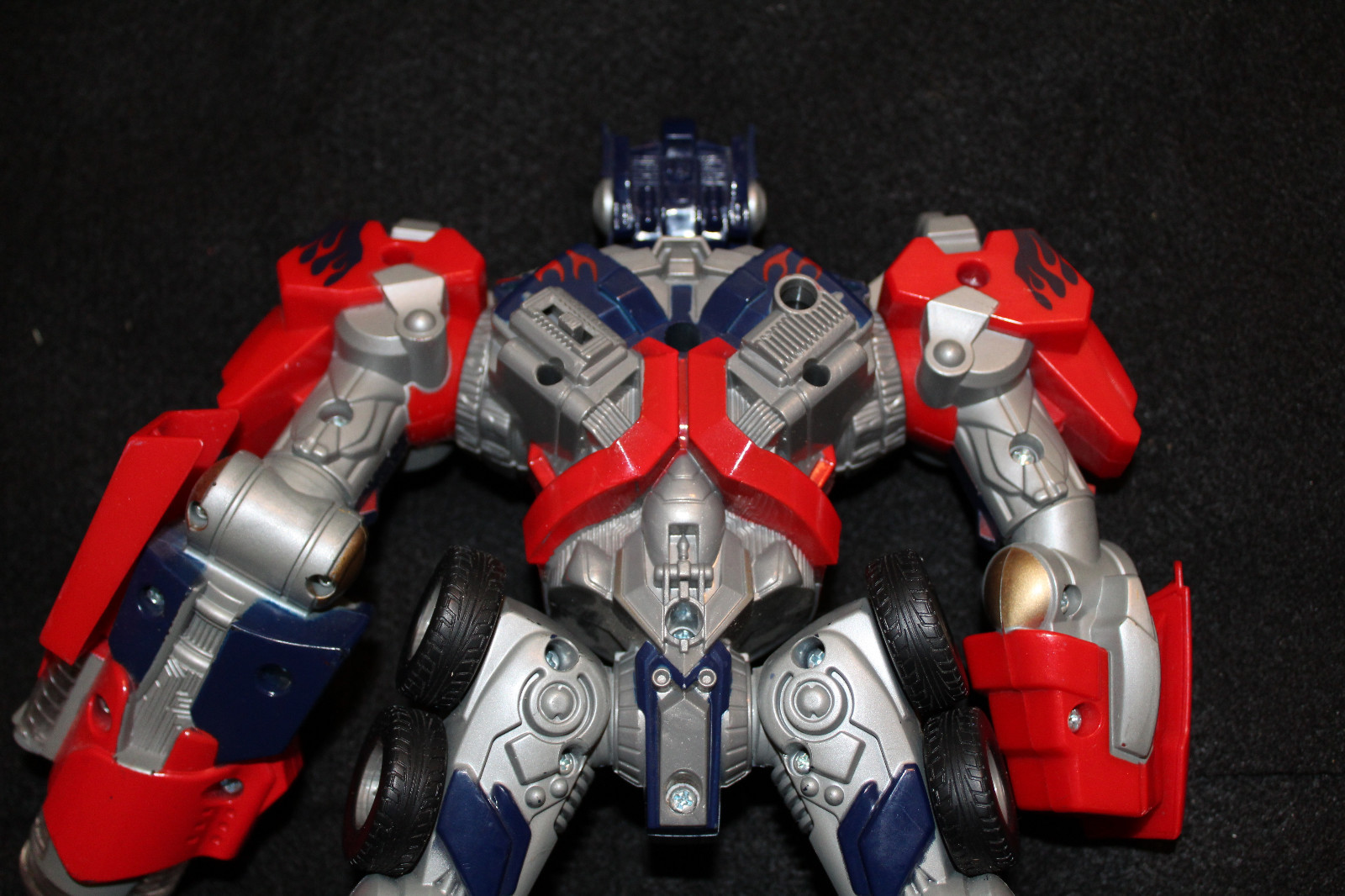 Optimus Prime Transformer Action Figure Blue Red Flames Robot Toy | eBay