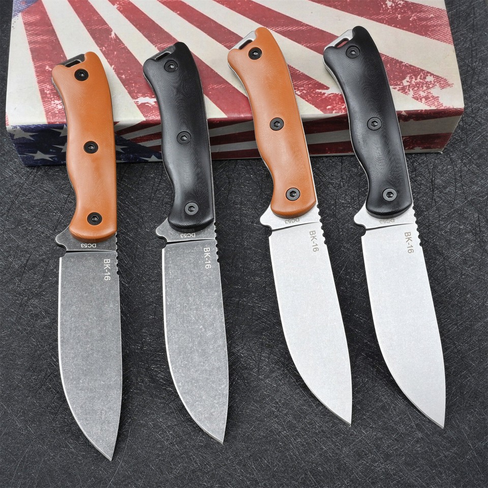 9'' New CNC DC53 Blade Full Tang G10 Handle Camping Outdoor Tool Knife ...