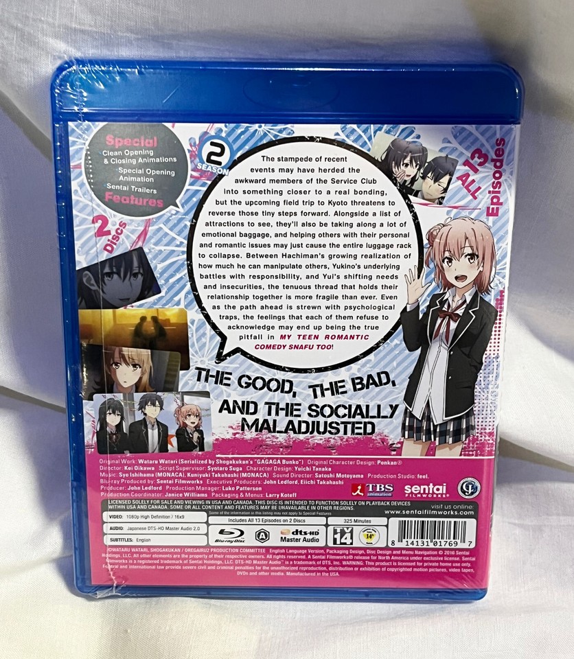 NEW - My Teen Romantic Comedy SNAFU Too! [Sentai Blu-ray] Complete ...