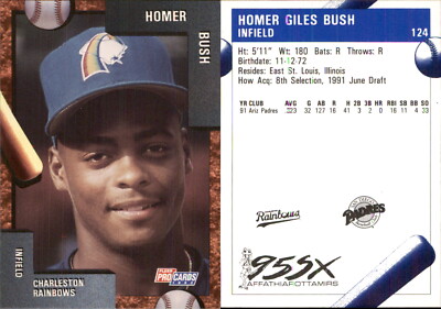 Homer Bush 1992 Fleer ProCards #124 RC Card Charleston Rainbows | eBay