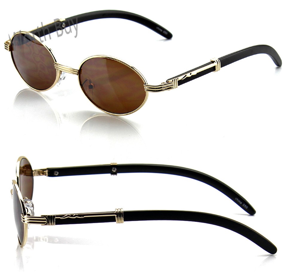 New Mens Womens Fashion Oval Sunglasses Vintage Retro Buffs Designer ...