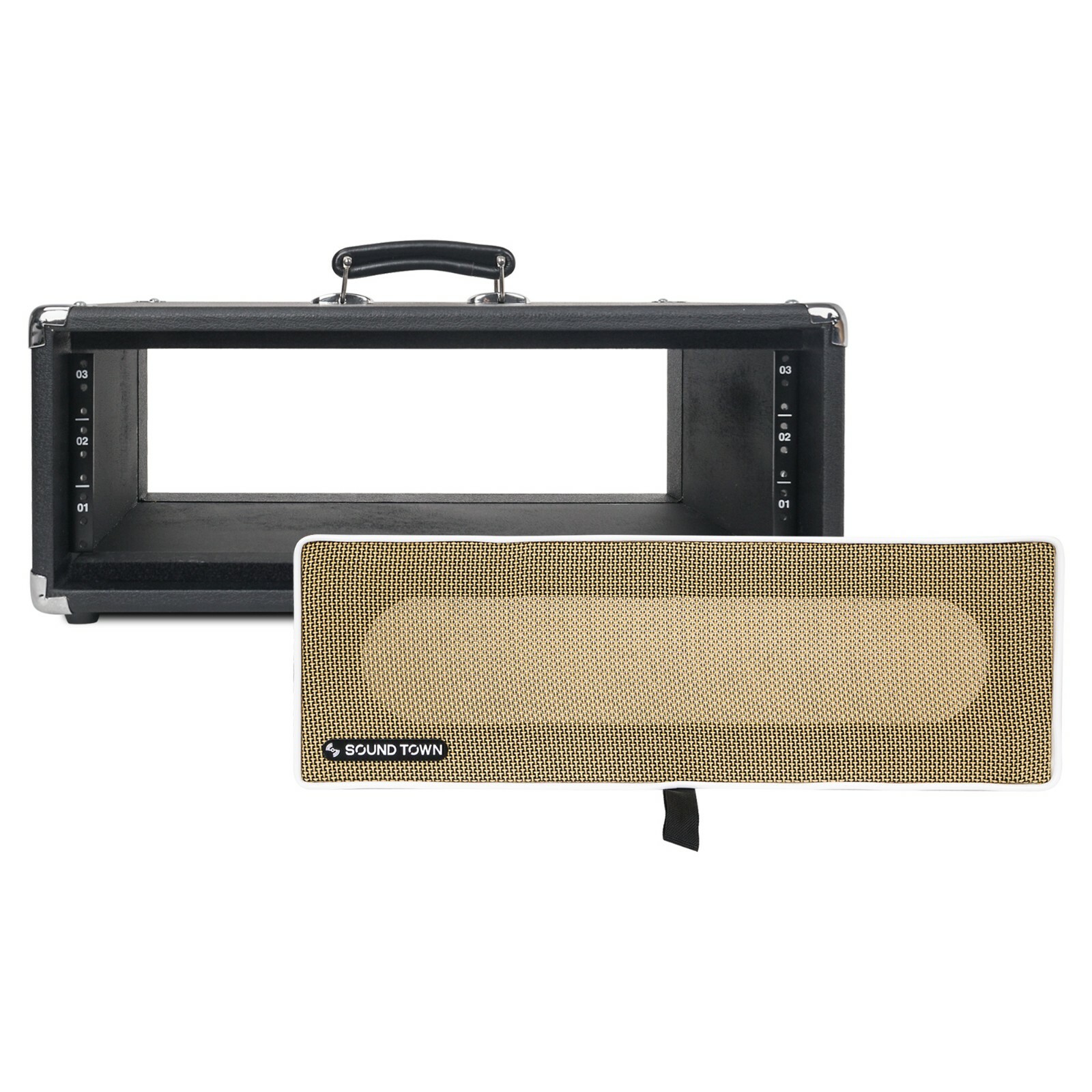 OPEN BOX:Sound Town Vintage 3U Amp Rack Case 12.5" Depth Black (STVRC ...