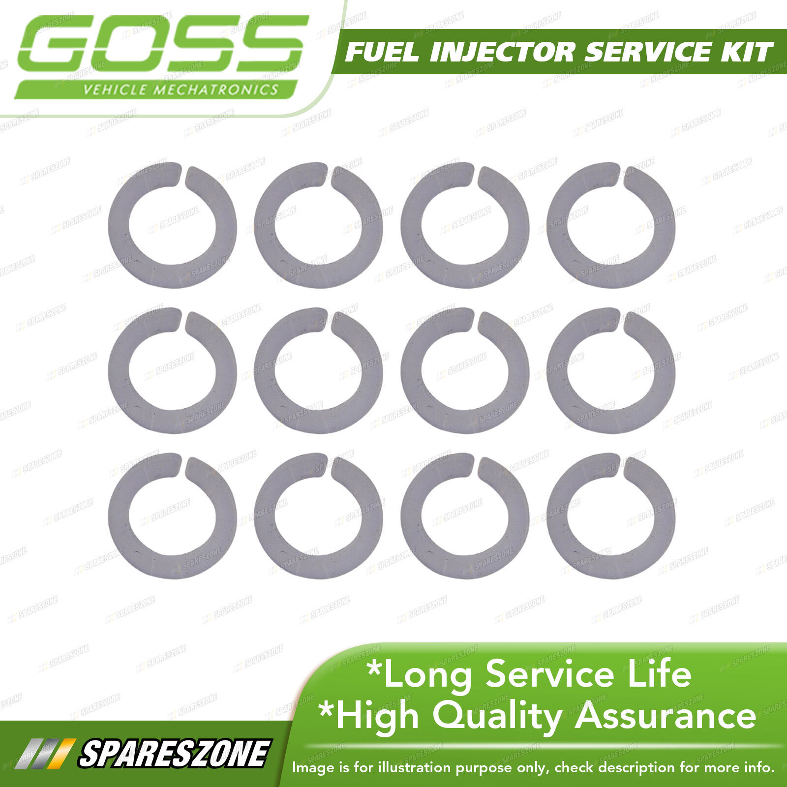 Goss Fuel Injector Repair Kit - Injector Spacer Split Ring Pack 12 | eBay
