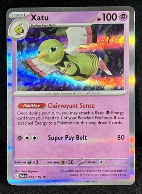 🔥Xatu Paradox Rift 072/182 HOLO Masterpiece TRUE Pokemon MYSTIC ...