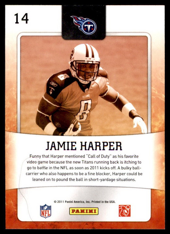 2011 Score #14 Hot Rookies Jamie Harper Tennessee Titans | eBay