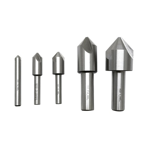 5 Pc HSS 3 Flute Countersink Set High Speed Steel Countersinks 1/4 ...