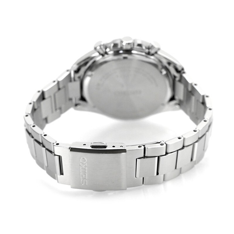 Seiko Selection SBPY163 Panda Blue Dial Solar Analog Chronograph Men ...