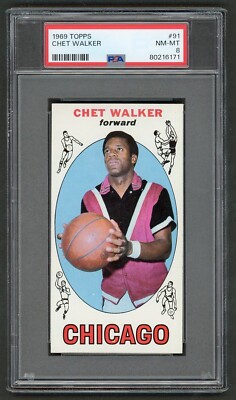 1969-70 Topps Basketball #91 Chet Walker PSA 8 Chicago Bulls Rookie RC ...