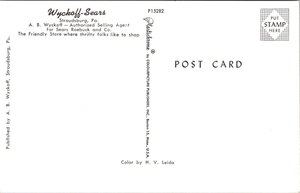 Stroudsburg Wyckoff-Sears Department Store Pennsylvania Postcard A5 | eBay