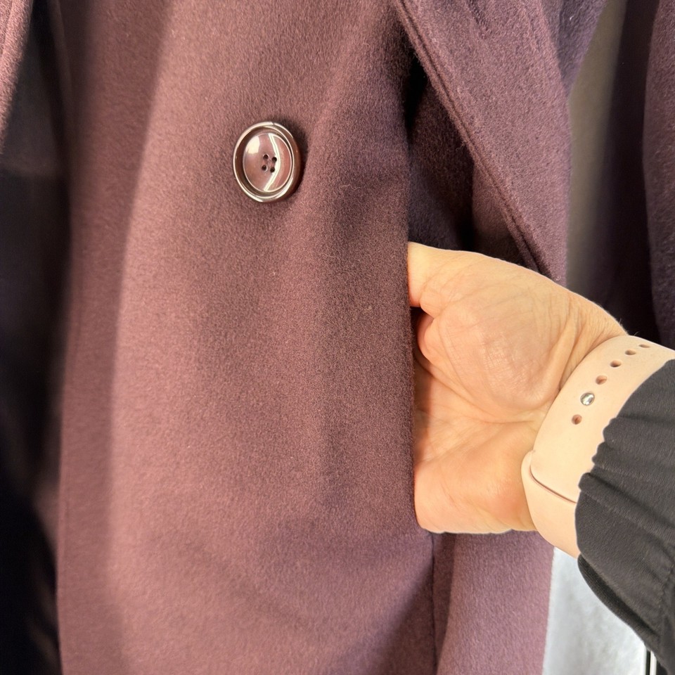 NEW! George Simonton Studio Long Coat Wool Plus 1X 🍆 Burgundy, Purple ...