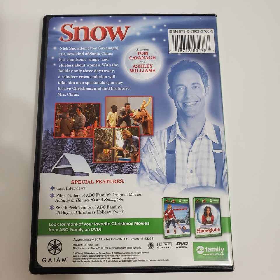 Snow DVD 2008 ABC Family Movie 90 Minutes Slipcase Christmas Tom ...