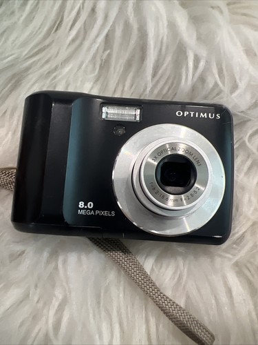 Optimus 8.0 Mega Pixels 3x Optical Zoom Lens Compact Camera Black ...