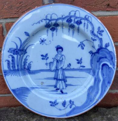 English Delft Charger Liverpool 1720 Delftware Faience Tin Glazed 18th ...