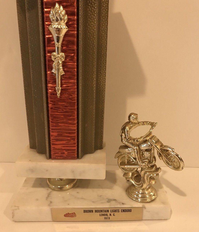 Vintage 1973 Motorcycle Racing Trophy Brown Mountain NC 23 Inch Tall | eBay