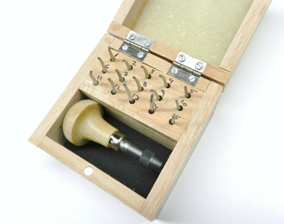 Millgrain Wheel Full Set of All 15 Milgrain Tools Handle & Wooden ...