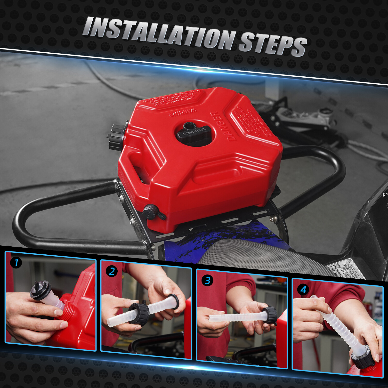 1.3Gallon 5L Extra Gas Can Petrol Spare Tank Container For Car For ...