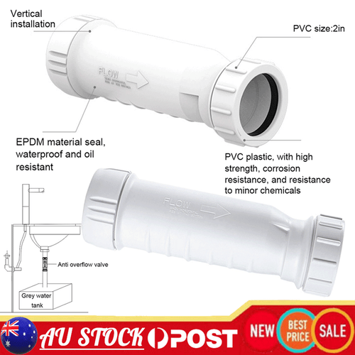 62mm Caravan RV Inline Trap Bath Basin Waterless Self Sealing Waste ...