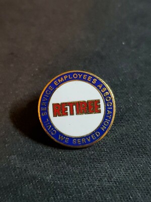 VINTAGE ENAMEL Civil Service Employees Retiree Pin AS | eBay