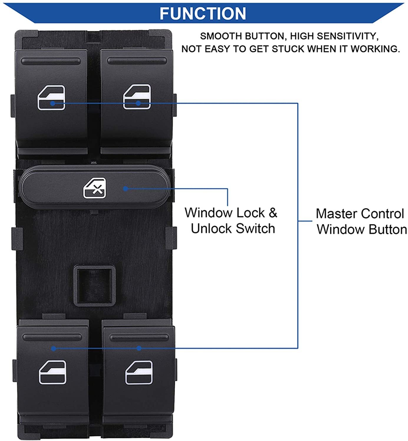 Power Window Switch Control for VW Jetta Golf Passat CC Tiguan Rabbit ...