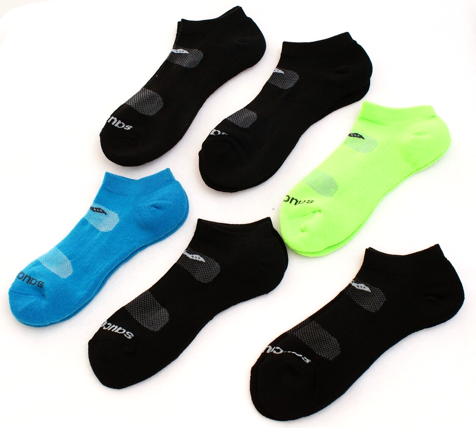 Saucony Performance Assorted No Show Socks 6 Pairs in Package Men's L 8 ...