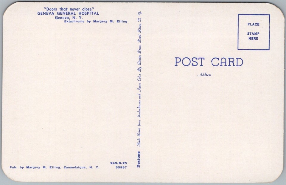 Geneva General Hospital Geneva New York Postcard Q126 | eBay