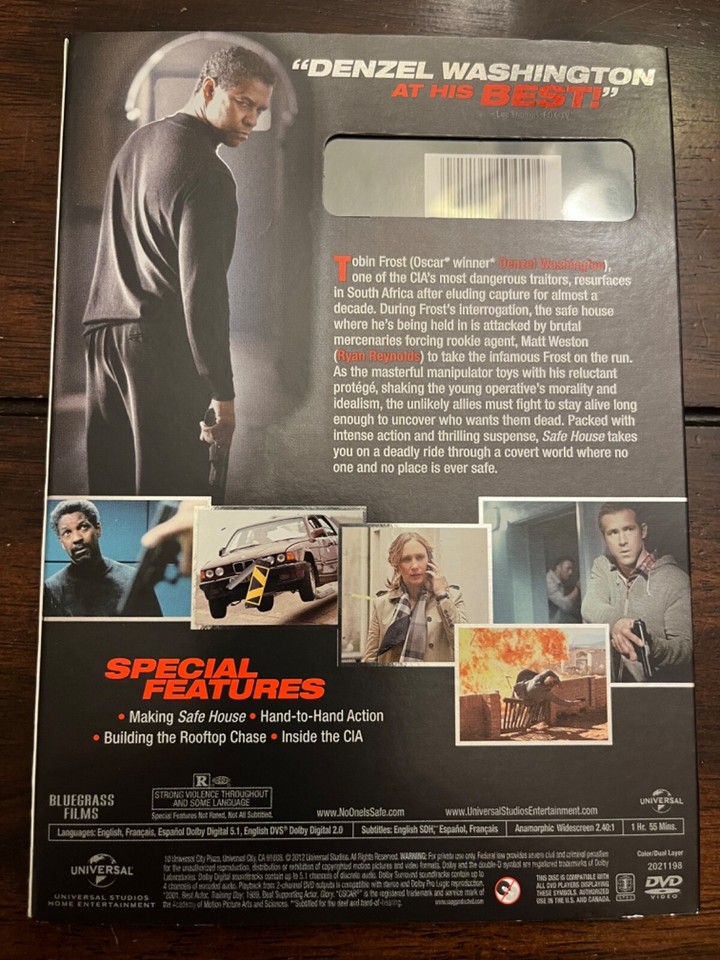 Safe House DVD Rated R 2012 (Denzel Washington, Ryan Reynolds) | eBay