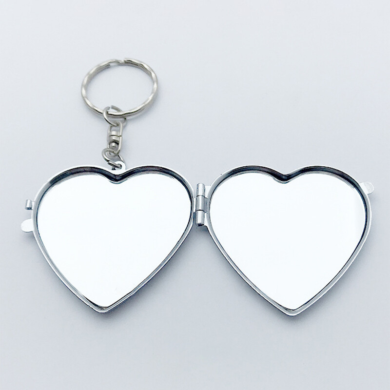 Round Heart Oval Square Shaped Double Sided Cosmetic Mirror Keychain ...