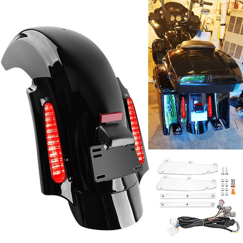 Black CVO Style Rear Fender System LED For Harley Road Street Glide ...