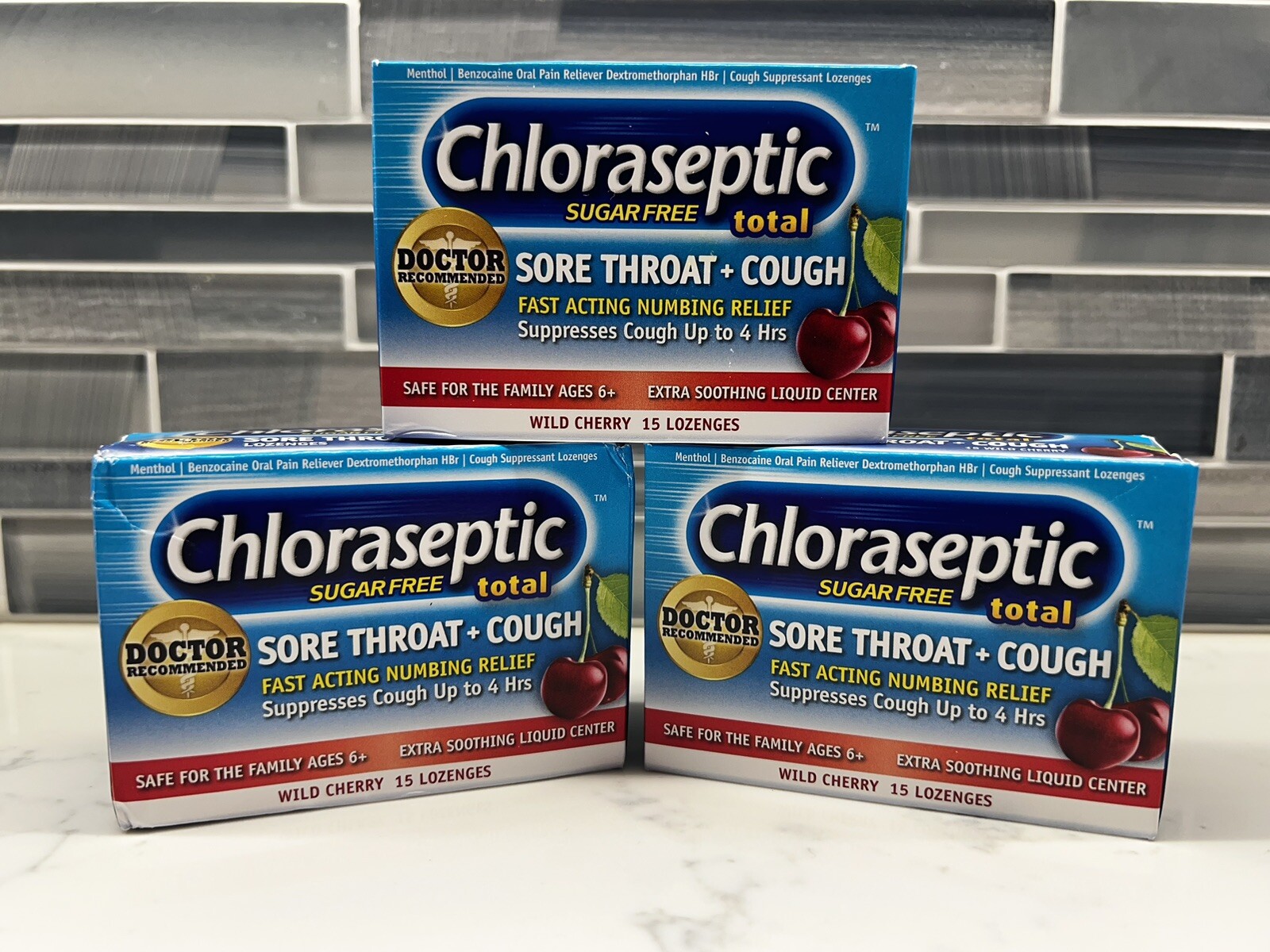 Chloraseptic Lozenges Sore Throat & Cough Fast Relief Cherry 15 Ct *Lot ...