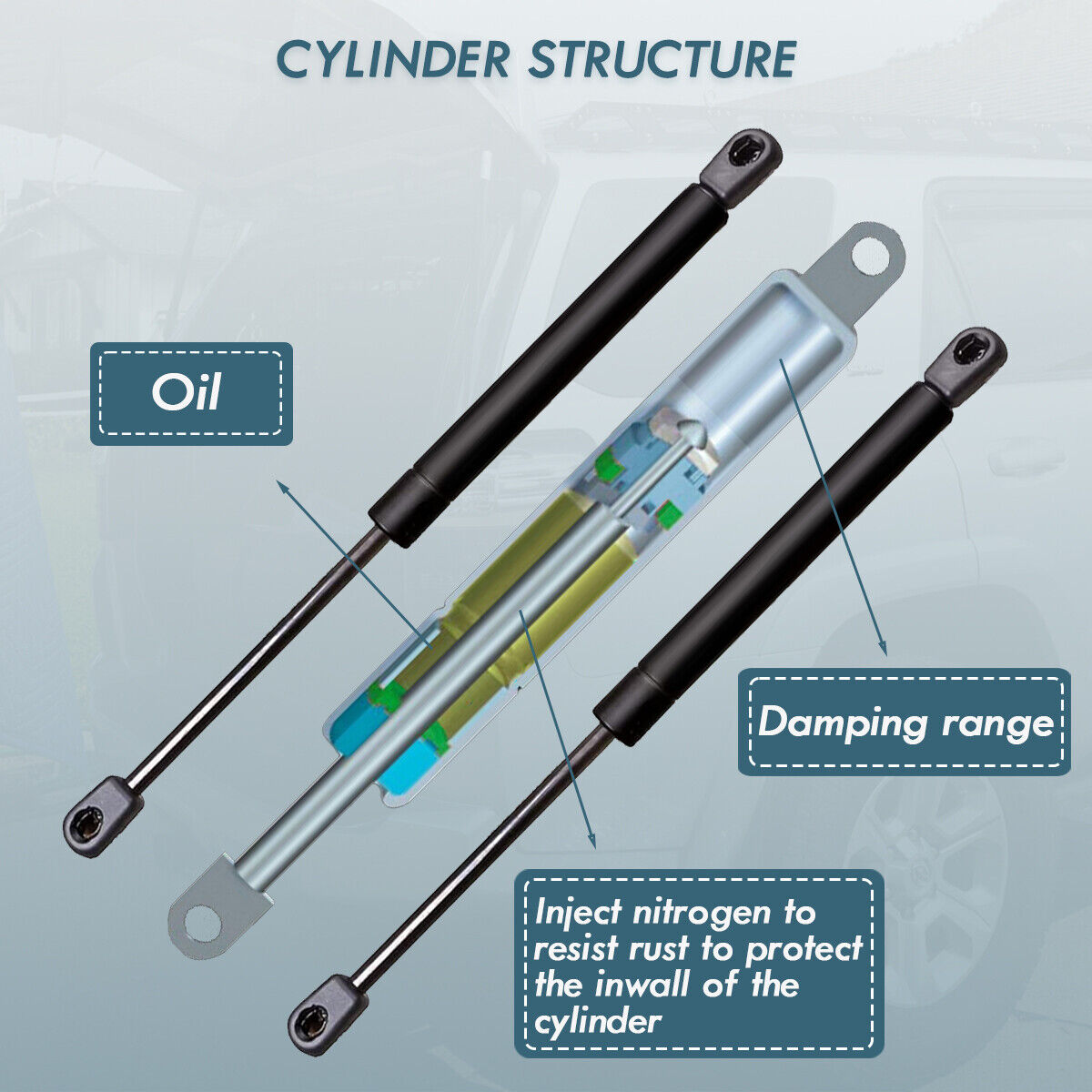2x Trunk Lift Supports Struts Shocks Gas For Chrysler Tc Maserati 1989