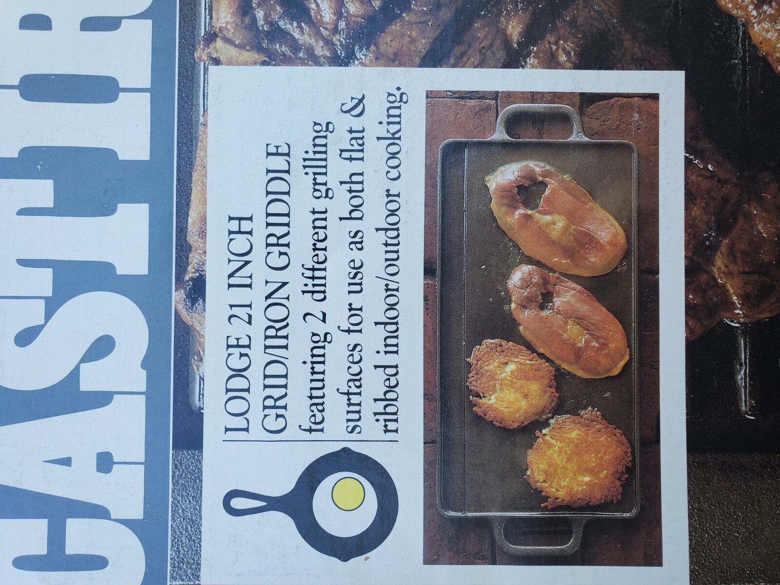 VTG Lodge Double Sided Grid Iron 7GI2 Reversible Cast Iron 21" Grill ...