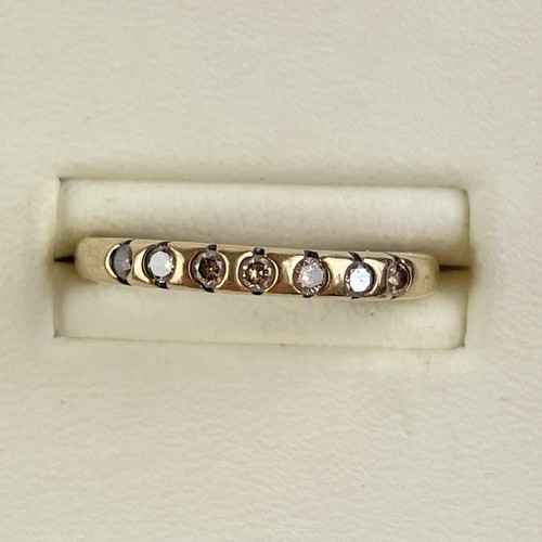 9ct Yellow Gold Brown Diamond Half Eternity QVC Ring Size L 1.7g | eBay UK