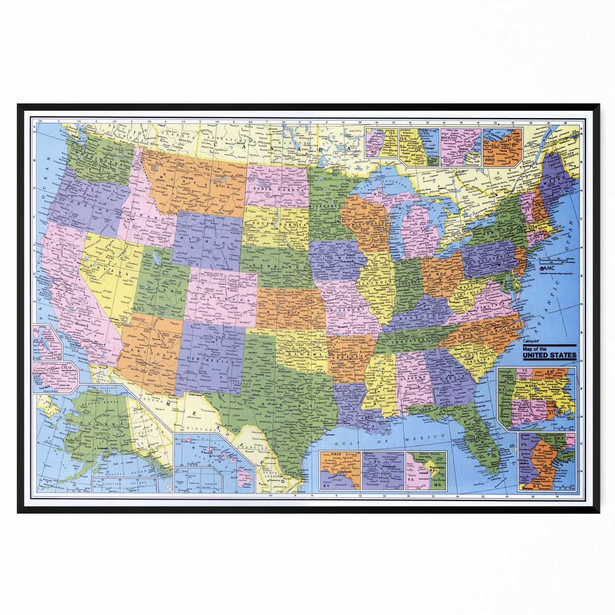 United States Print Out US Map Capitals Wall Art, PRINTABLE United