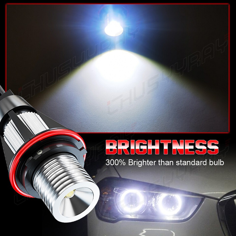 2x For BMW E82 E90 E92 M3 E60 E63 E70 X5 E71 X6 LED Angel Eye Halo ...
