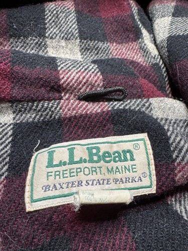 Vintage L.L. Bean 1980s Baxter State Parka Gray Men’s Large Plaid Lined ...