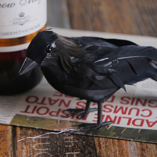 1pcs Black Lifesize Raven Movie Prop Fake Crow Halloween Fake Bird ...