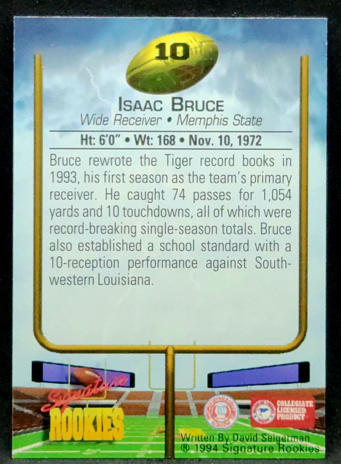 1994 Signature Rookies Autographs #10 Isaac Bruce Auto #' /7750 ...