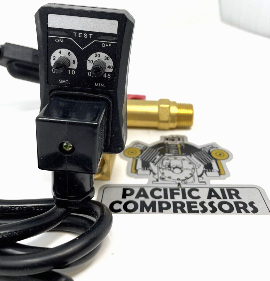 Air Compressor Tank Drain Kit Timed Electric Auto drain Strainer Ball ...