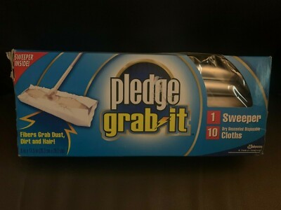 Pledge GRAB IT Sweeper and 10 Dry Unscented Cloths NEW | eBay