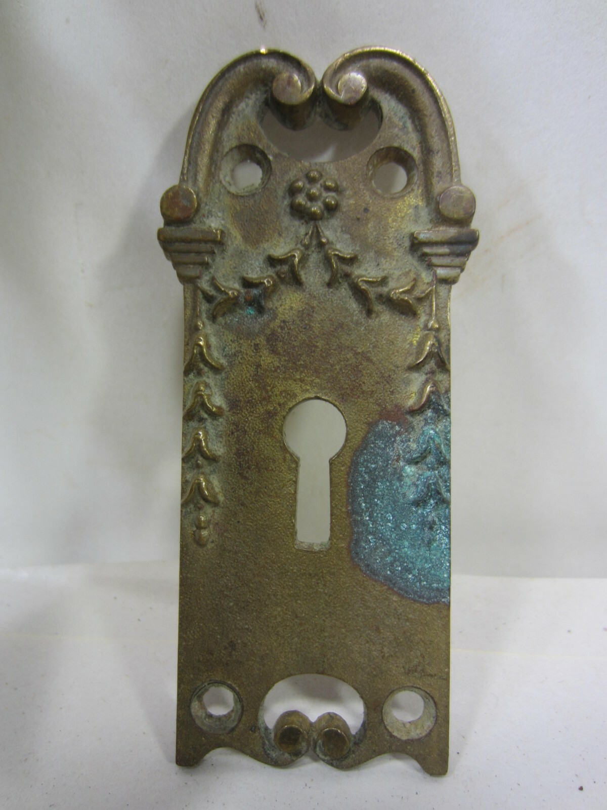 Antique Brass Recessed Pocket Door Handle & Matching Escutcheon | eBay