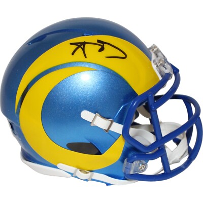 Aaron Donald Autographed/Signed Los Angeles Rams Mini Helmet Beckett ...