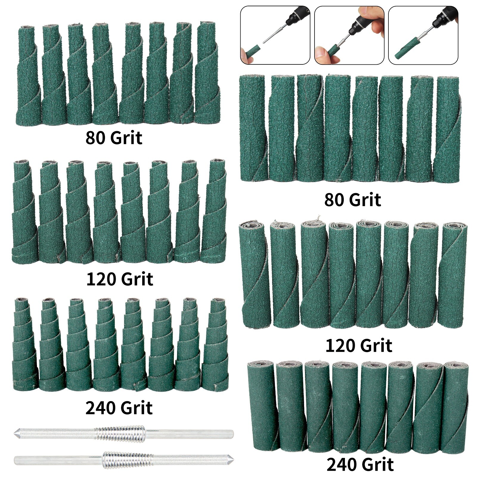 50PCS Sanding Cone Cartridge Rolls Port Polish Engine Work Tool ...