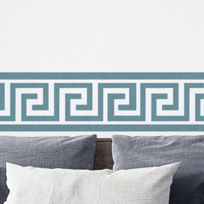 Greek KEY Wall Border Pattern Stencil, Greek Tile Effect border pattern ...