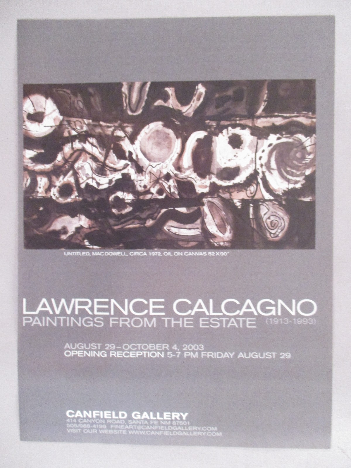Lawrence Calcagno Art Gallery Exhibit PRINT AD - 2003 | eBay