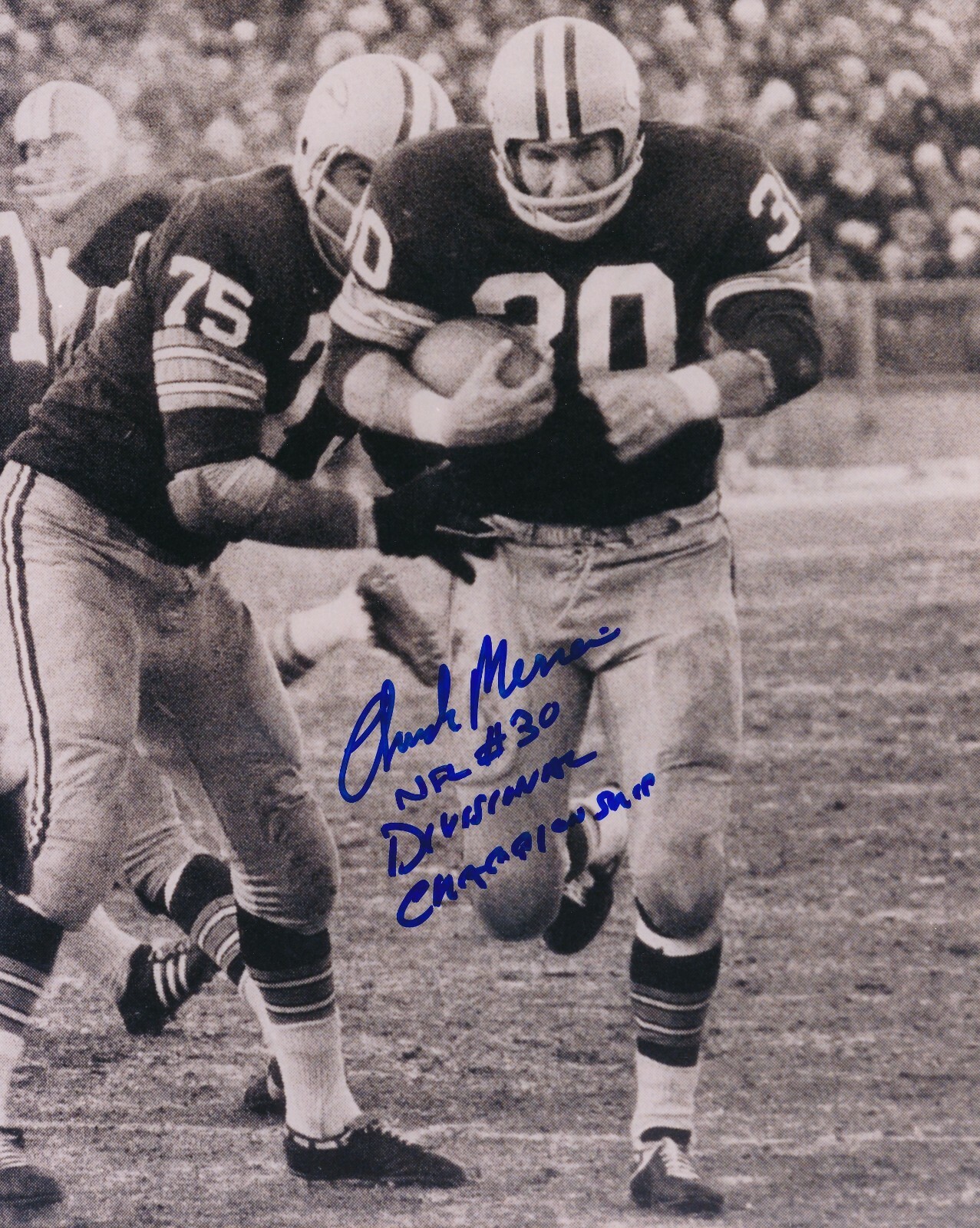 Chuck Mercein Ice Bowl SB II Champs GB Packers Signed Auto 8x10 Photo ...