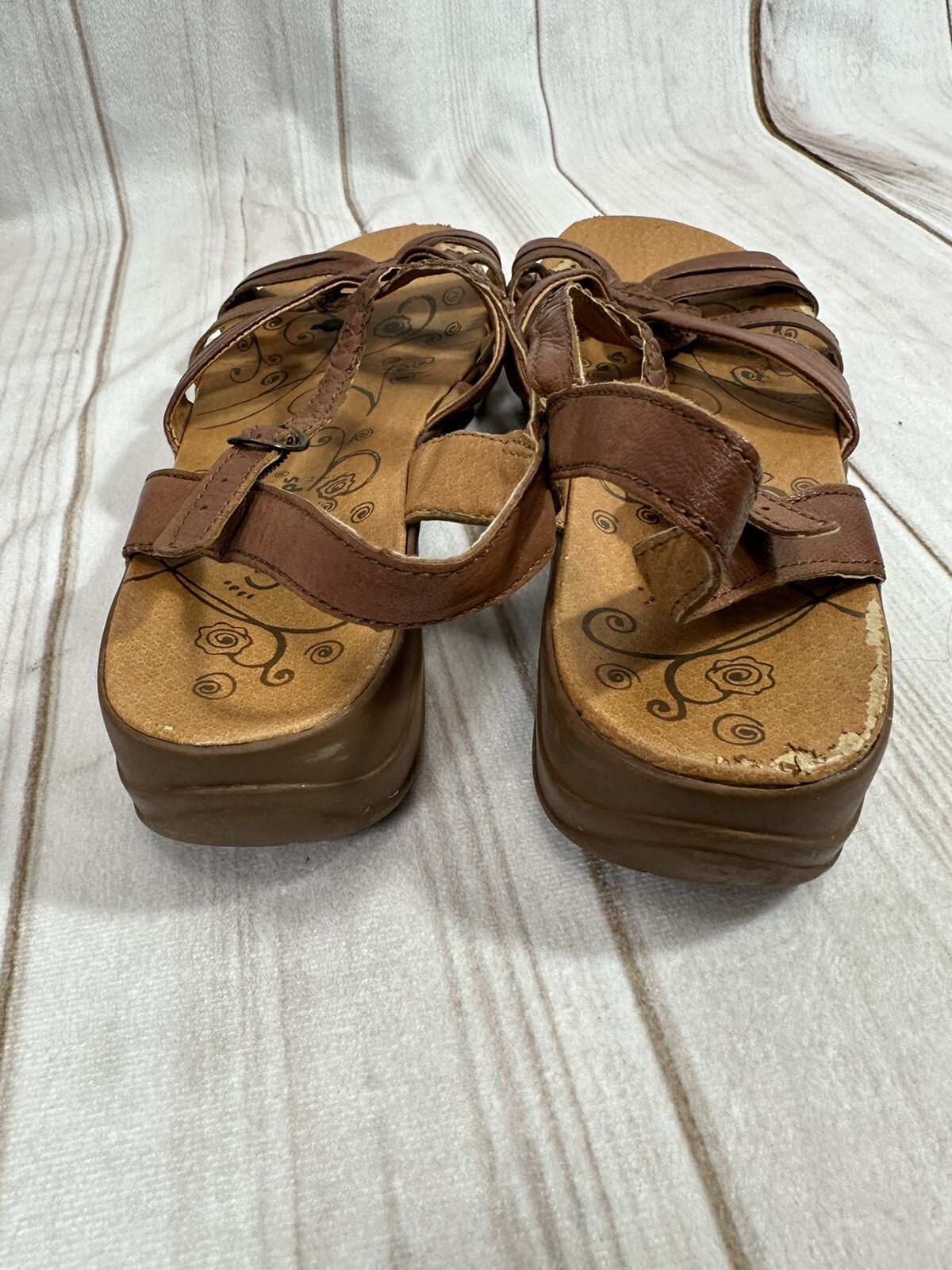 Bare Traps Womens Jacee Leather Strappy Braided Sandals 9 Brown | eBay