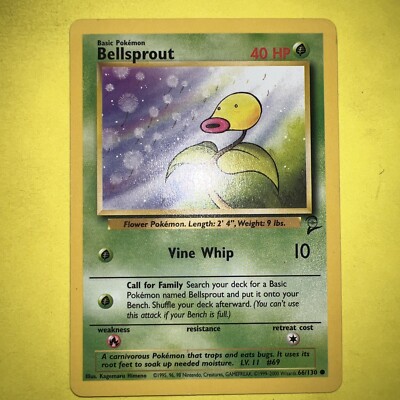 Pokémon TCG Bellsprout Base Set 2 66/130 Regular Unlimited Common | eBay