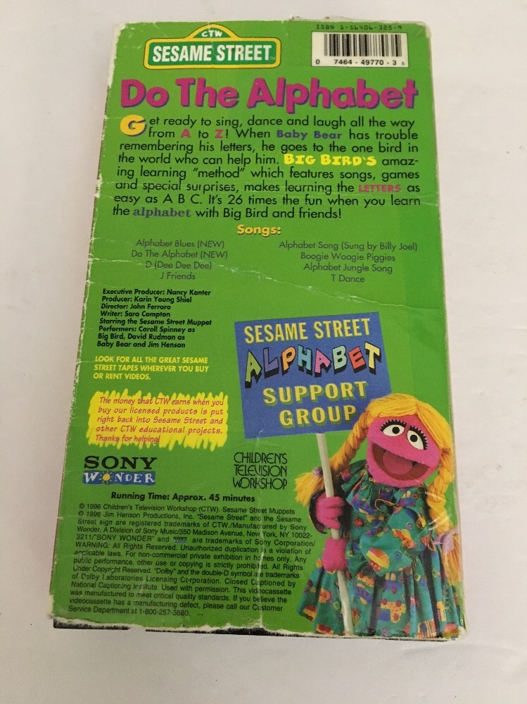 Sesame Street Do The Alphabet Vhs Uk