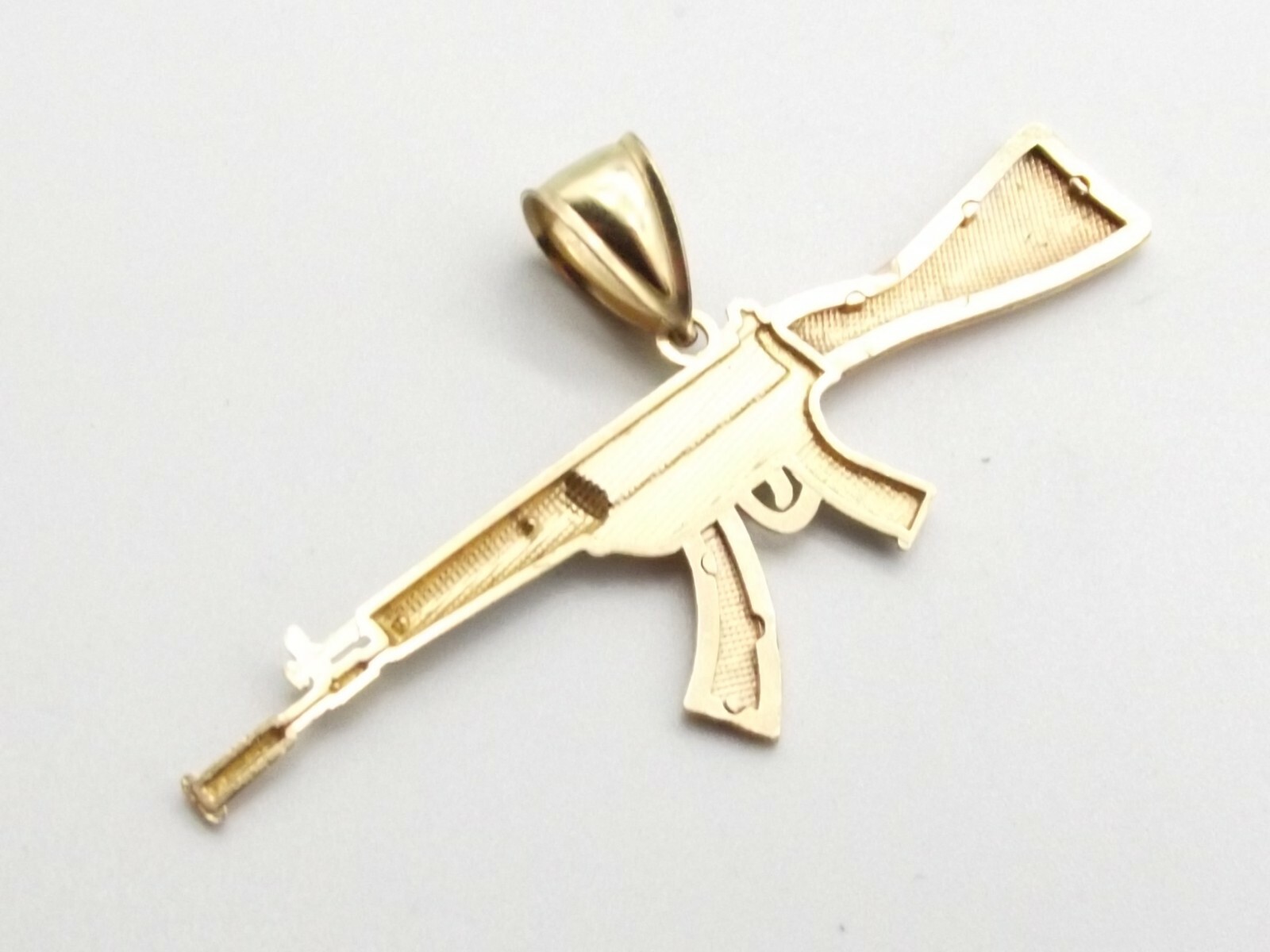 Vtg 10K Gold Ak-47 Kalashnikov Rifle Pendant Charm Tri Tone White ...